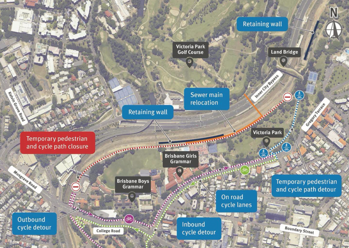 Victoria Park temporary shared path changes - Bicycle Queensland